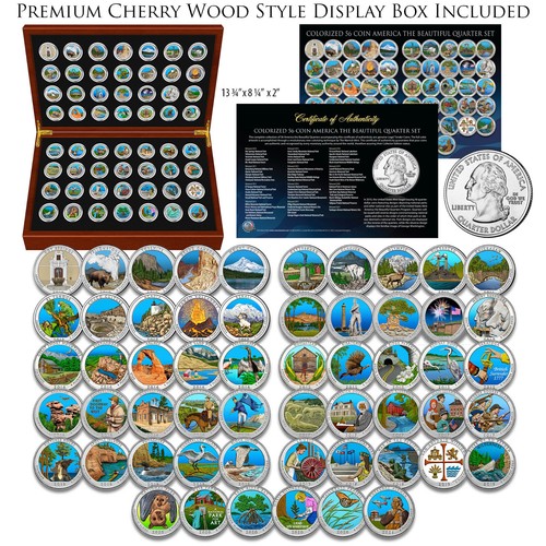 COLORIZED America the Beautiful Parks Quarter 56-Coin FULL SET with ...