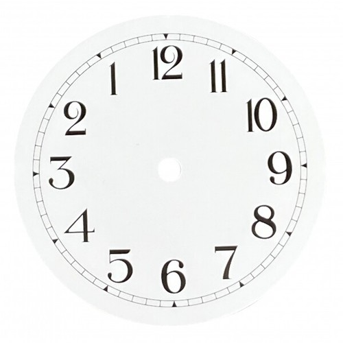 New White Aluminium Reverse Backwards Clock Dial Face With Black ...