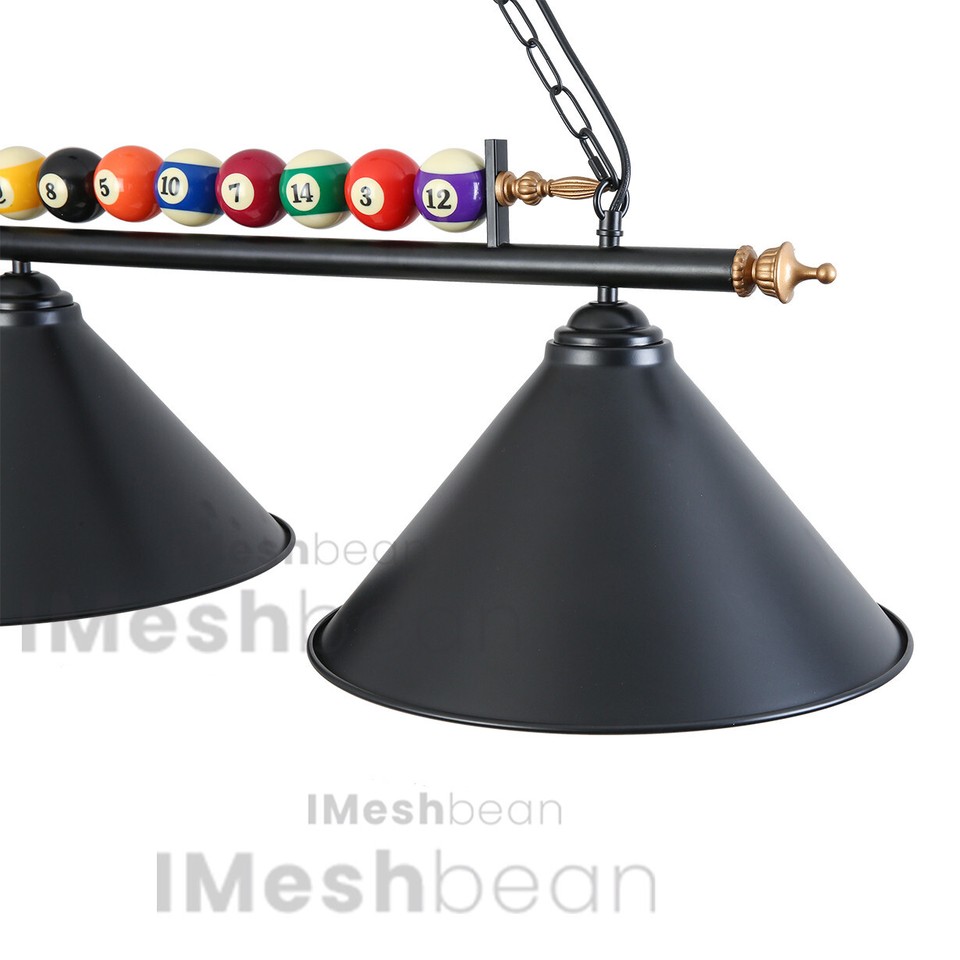 47" Metal Ball Design Hanging Pool Table Light Billiard Lamp with 3 ...
