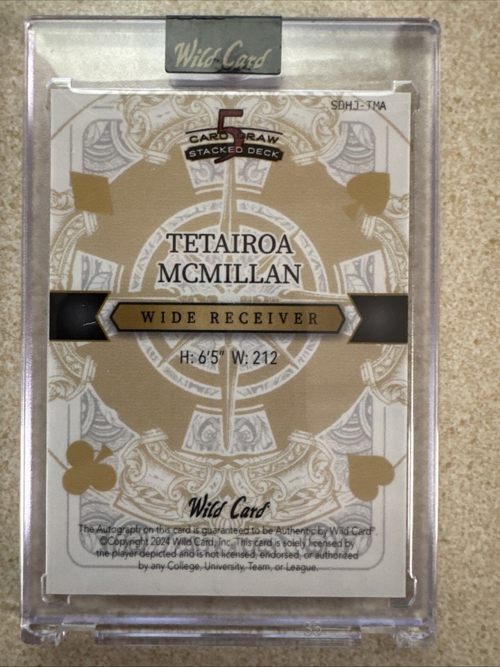 2024 Wild Card Stacked Joker Tetairoa McMillan 1/1 #SDHJ-TMA | eBay