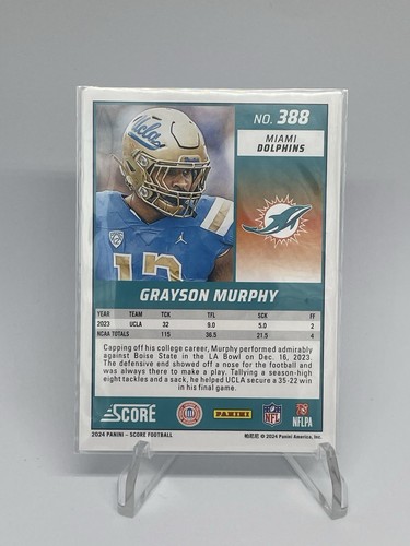 2024 Panini Score - Grayson Murphy Rookie #388 (RC) Ucla Bruins Miami ...