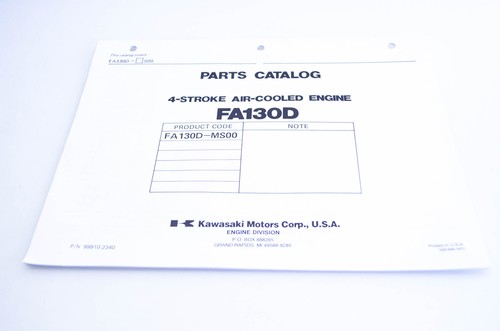 New OEM Kawasaki 99910-2340 FA130D Parts Catalog NOS | eBay