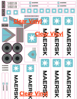 Train Lego 10232 replacement decal sticker Pre-Cut 10219 | eBay