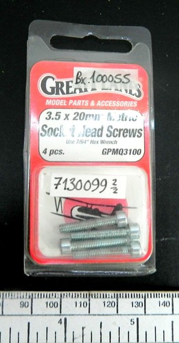 Vis à tête creuse 3,5 x 20mm - Great Planes réf : GPMQ3100 - pack de 4 ...