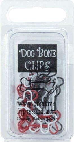 Painted Metal Dog Bone Paper Clips 15/Pkg-Red/Whit 1 pcs SKU# 623920MA ...