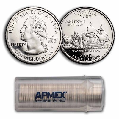 2000-S Virginia Statehood Quarter 40-Coin Roll Proof (Clad) | eBay