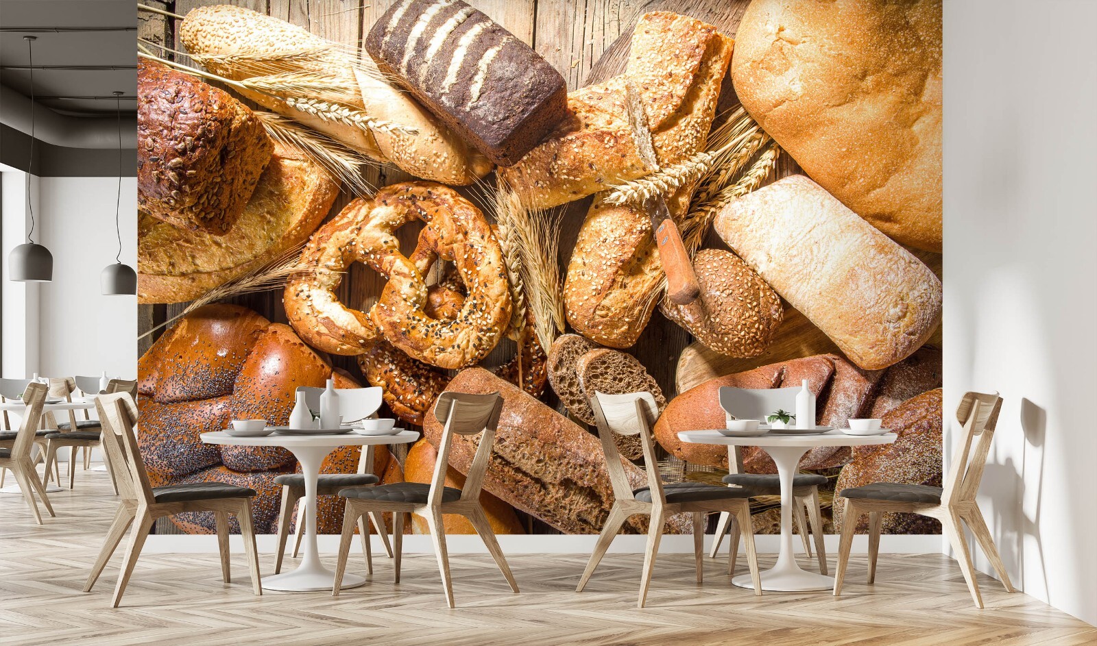 3D Whole Wheat Bread A5228 Business Wallpaper Wall Murals Self-adhesive ...