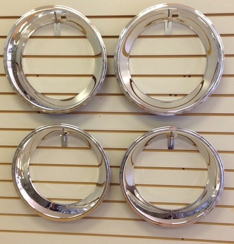 15" 2.5" Stepped Edge Chrome Stainless Steel Beauty Trim Ring Set SET ...