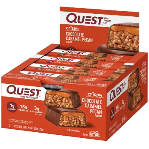 Quest Nutrition 15g Hero Protein Bar - Crispy Chocolate Caramel Pecan ...