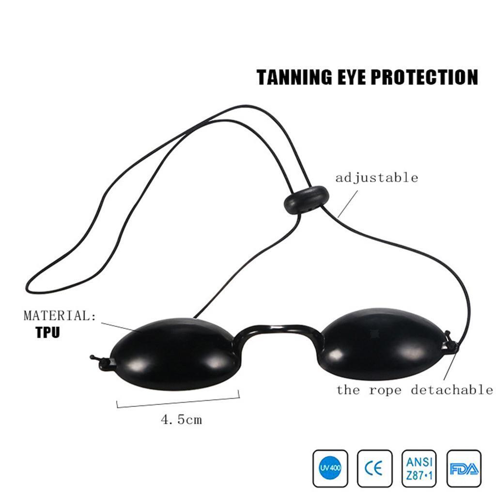 Soft Tanning Bed Goggles Eye UV Glasses Eyeshields Black TPU | eBay