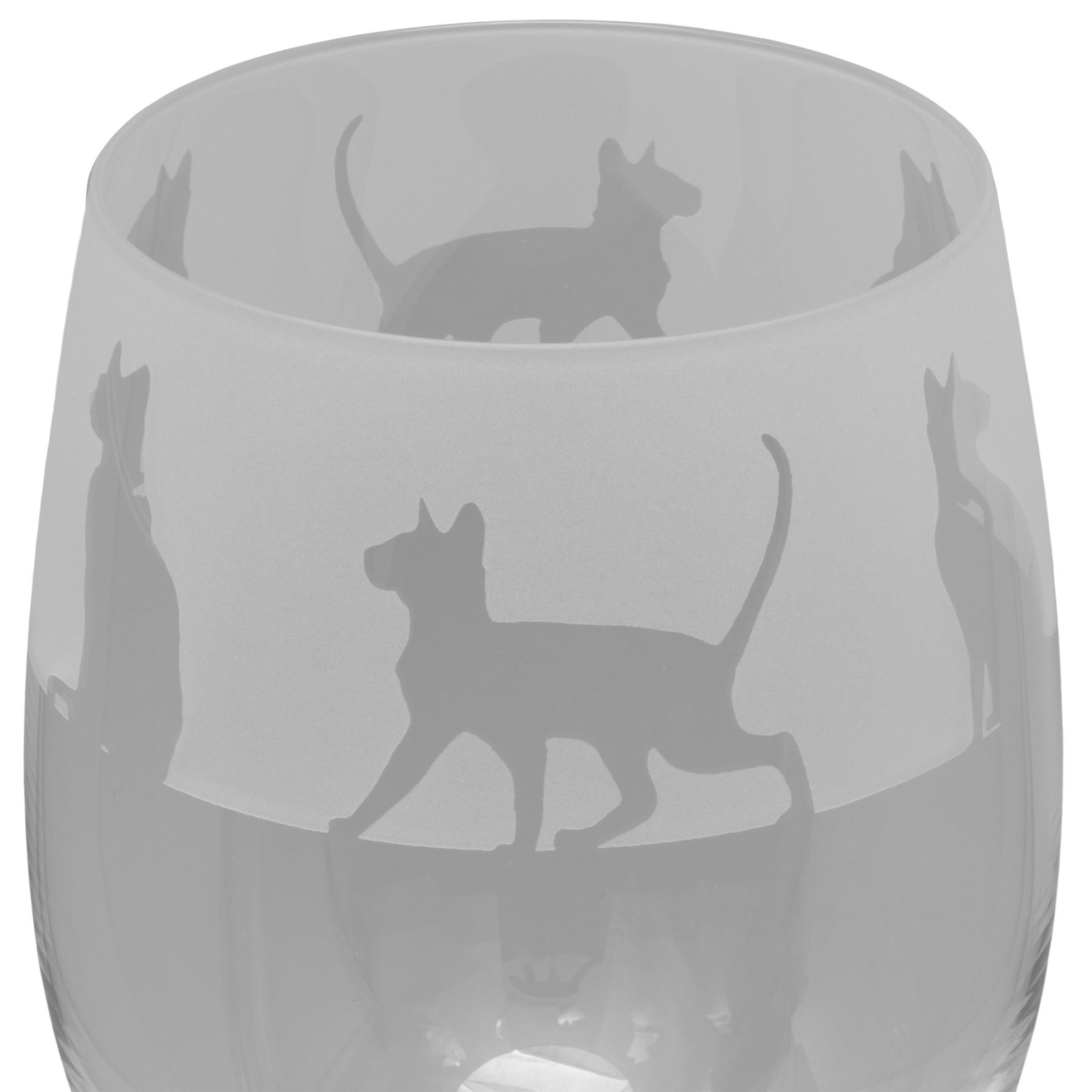 Wine Glass Decorated Siamese Cat Sandblast Animal Stemmed Drinking Gift ...