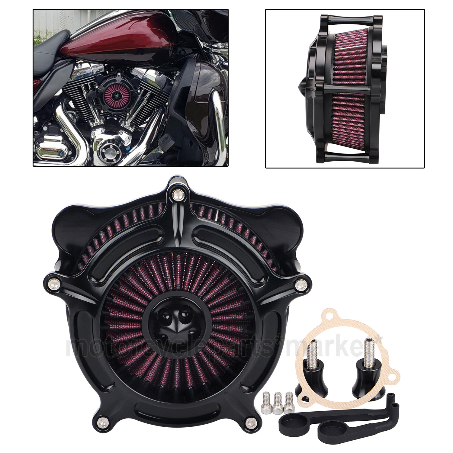 Spike Air Cleaner Intake Filter Kit For Harley Road King Glide Softail ...