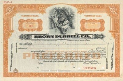 Brown Durrell Co. - Specimen Stock - Specimen Stocks & Bonds | eBay