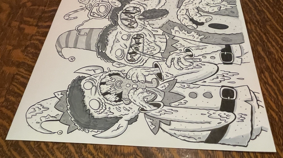 COMIC ARTIST~DAVID DEGRAND~ 11X14" HAND DRAWN & AUTOGRAPEHED~SANTA ...