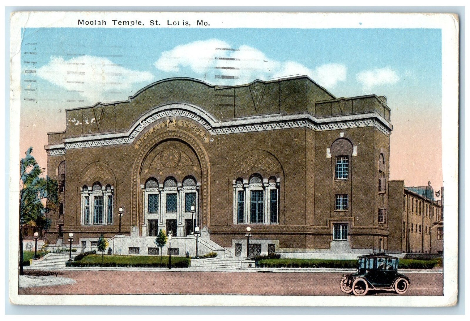 1917 Moolah Temple Building Car St. Louis Missouri MO Posted Antique ...