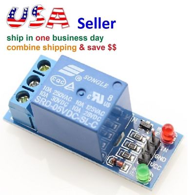 One 1 Channel Relay Module Shield 5V Control 120V/10A w/ Optocoupler to ...