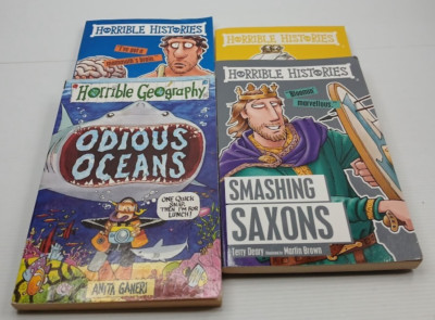 Lot 4 HORRIBLE Series Books, Histories Geography, - paperback mixed ...