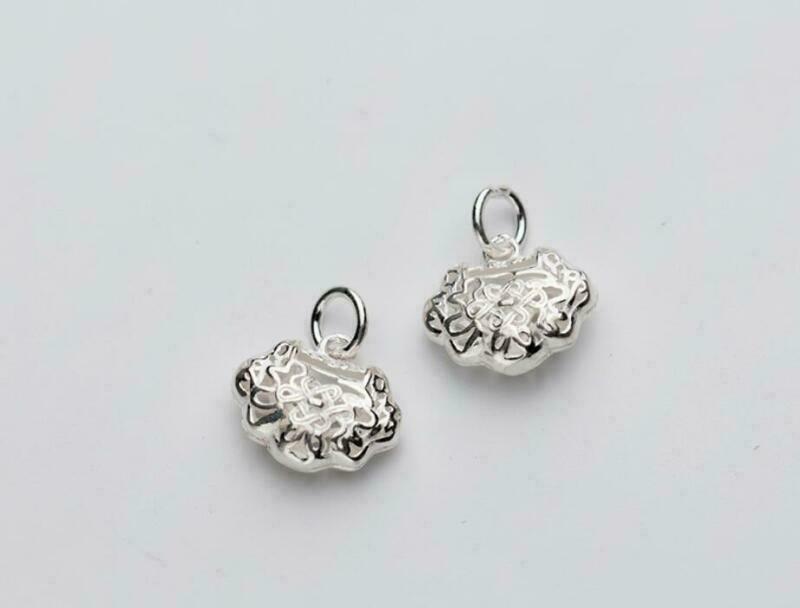 Oriental Long Life Lock Charm For Baby Sterling Silver DIY Pendant ...