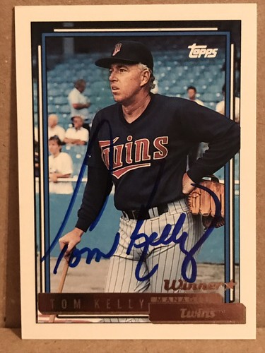 Tom Kelly Autographed 1992 Topps Gold #459 Twins Card | eBay