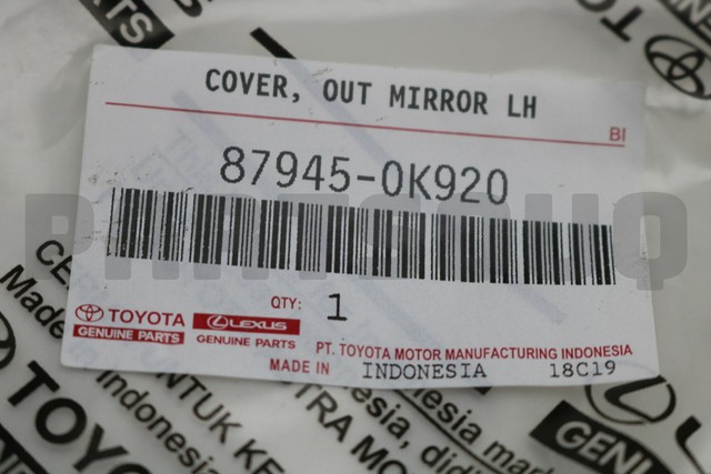 87945-0K920 Toyota OEM Genuine COVER OUTER MIRROR for sale online | eBay