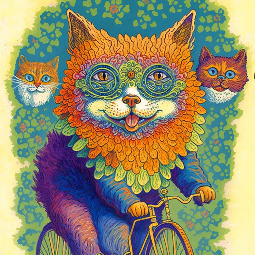 Trippy Cat Drawing