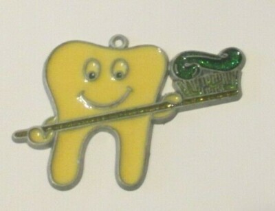 TOOTH W/BRUSH & BLUE TOOTHPASTE SUNCATCHER (DENTIST DENTAL OFFICE ...
