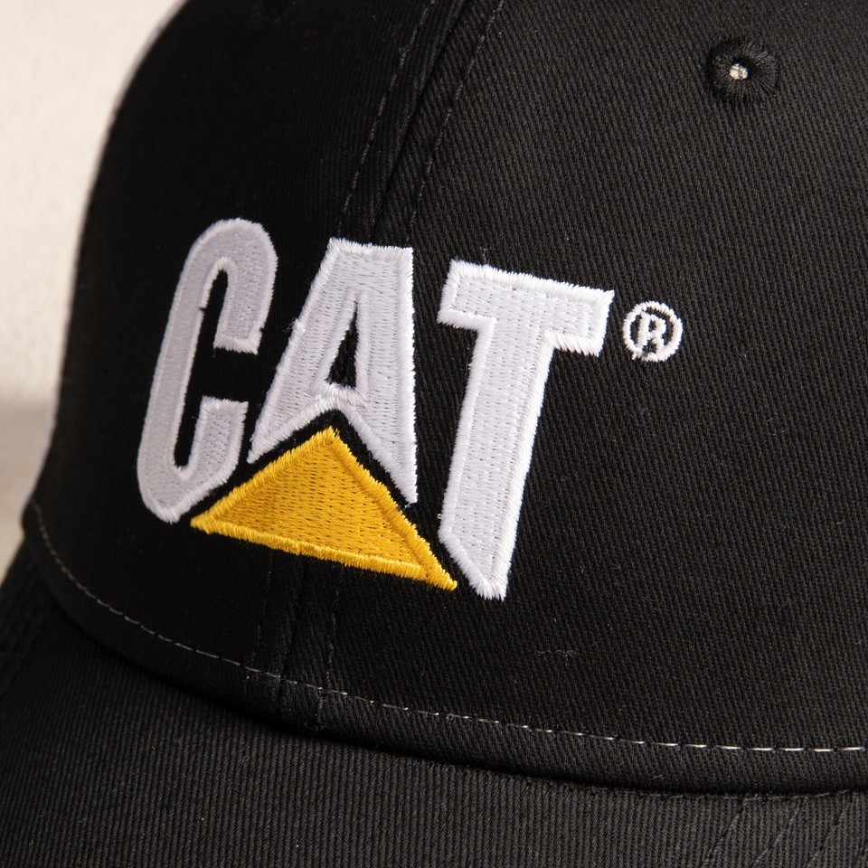 NEW - Authentic Caterpillar CAT logo Black/White Mesh Hat Cap | eBay