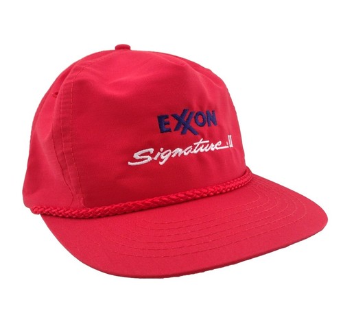 Vintage Exxon Hat Signature ll Snapback Cap Trucker Hat Rope Brim Gas ...