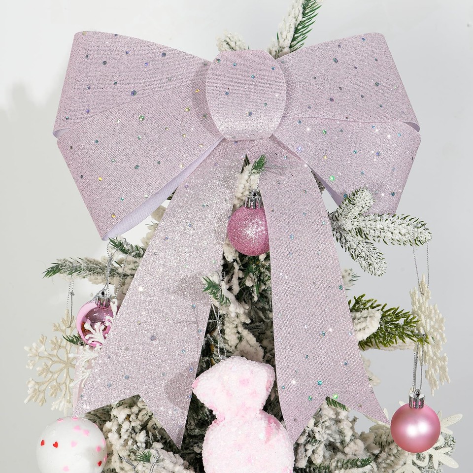 12 Pcs Pink Christmas Candy Cane Donuts Cupcakes Ice Cream Bow ...