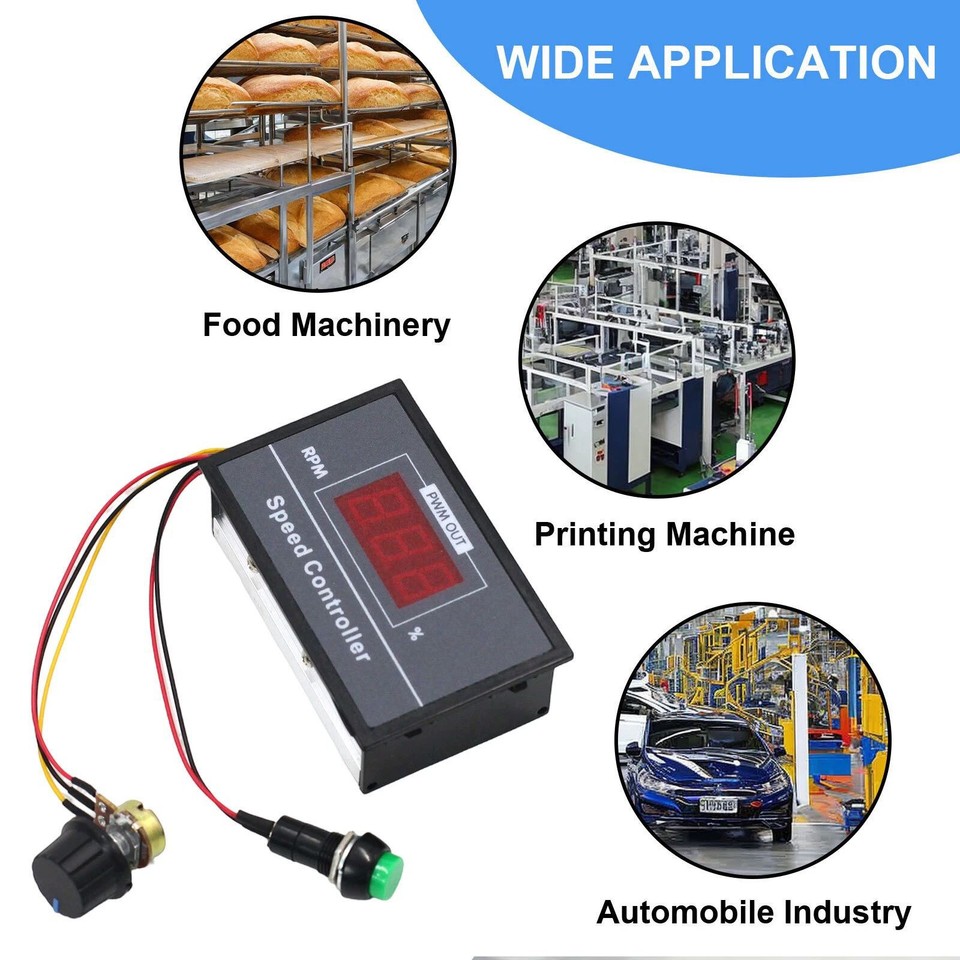 Digital Display Motor Speed Controller PWM 30A for 12V 24V 36V 48V DC ...
