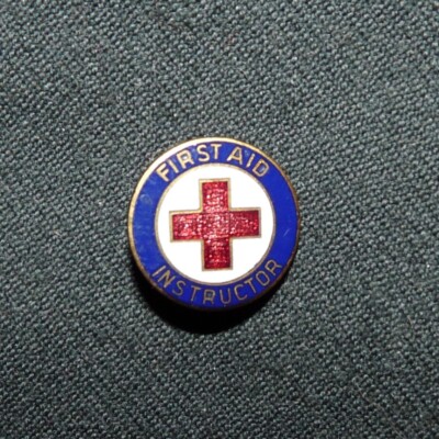 Original Vintage American Red Cross First Aid Instructor Metal Lapel ...