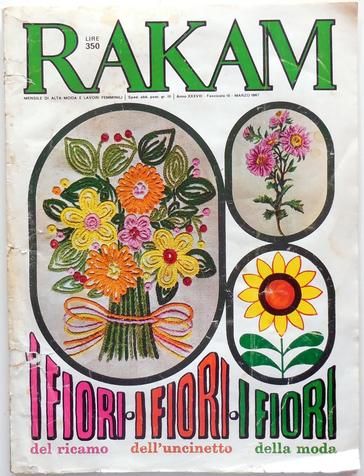 VINTAGE RIVISTA MAGAZINE RAKAM 1967 ALTA MODA RICAMO + CARTAMODELLI ...