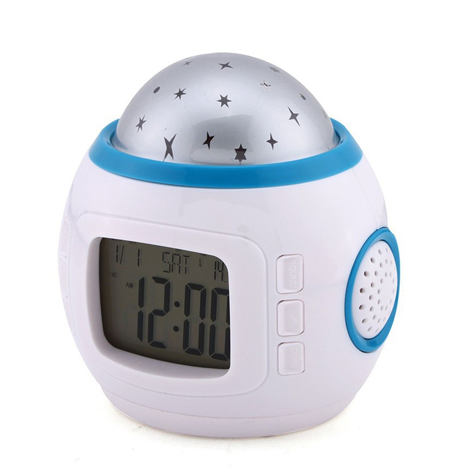Kids LED Digital Alarm Clock Star Sky Projection Lamp Music Calendar ...