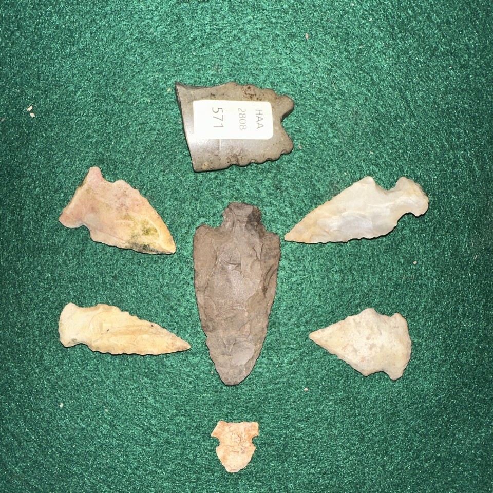 Collection of 6 Authentic Arrowheads & Broken Pipe Arrowheads Artifacts | eBay