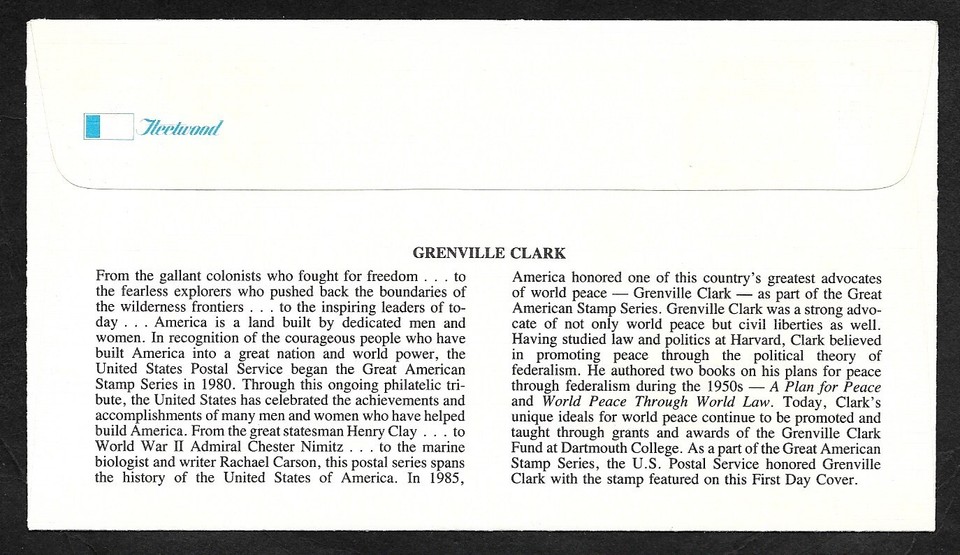 #1867 39c Grenville Clark - Fleetwood FDC | eBay