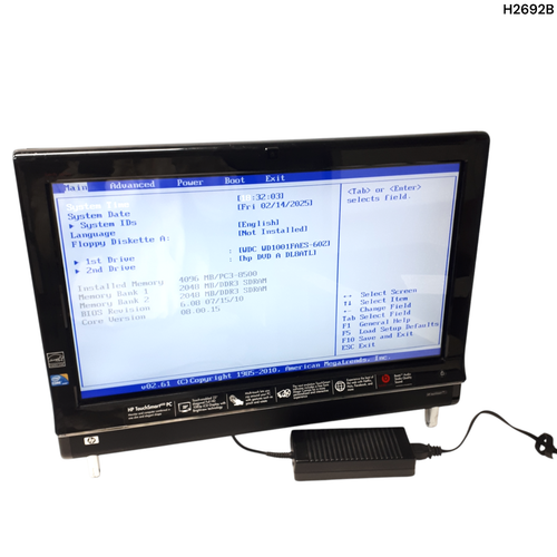 Hp TouchSmart 600-1350 All In One i3 M 370 4GB RAM 1TB HDD Boots/Bios ...