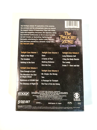 BRAND NEW THE TWILIGHT ZONE COLLECTION 1 VOLUMES 1-5 (DVD 5-Disc Set ...