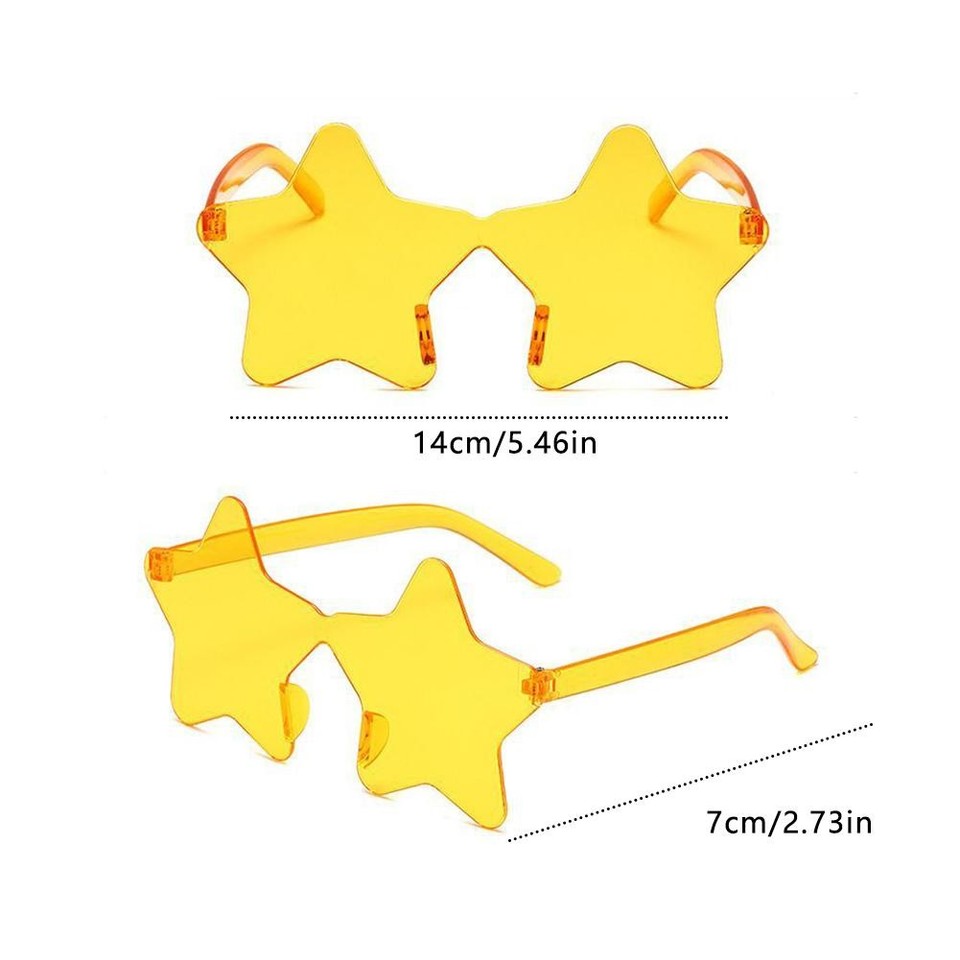 Star Shape Rimless Sunglasses for Men Women Jelly Color Party Props Use ...
