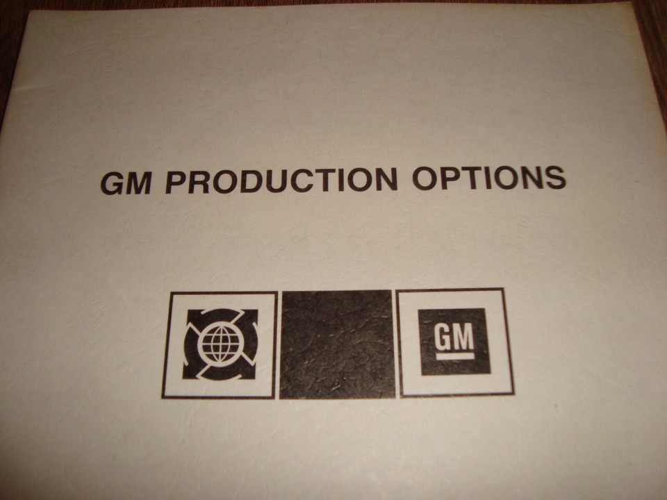 GM Production Options Catalog CWIO | eBay