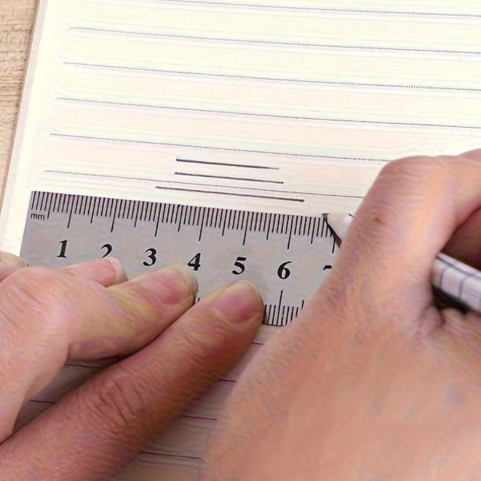 Stainless Steel Metal Ruler with Inch and Metric Machinist Ruler 3pcs ...