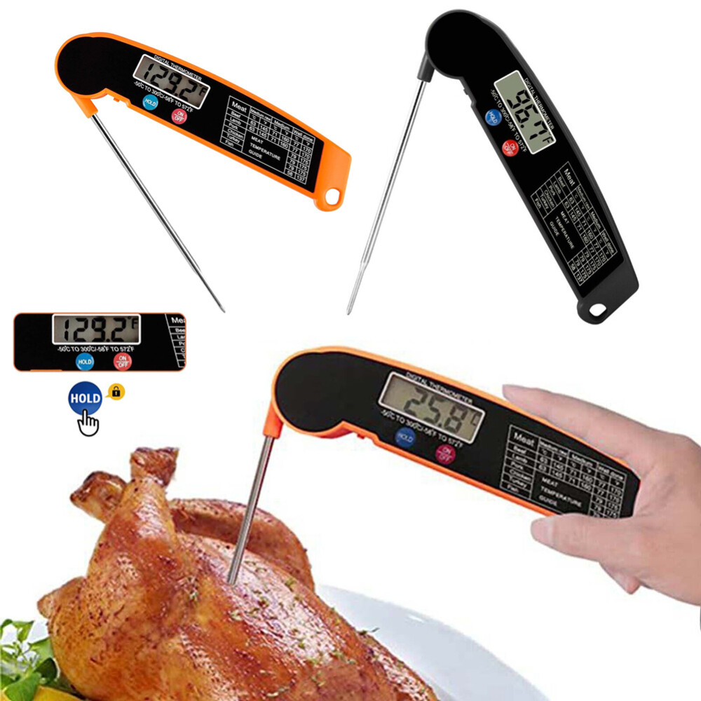 Foldable Digital Thermometer Probe Temperature Kitchen Cooking Food BBQ ...