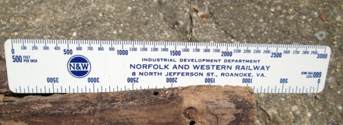 Vintage Norfolk & Western Railway Industrial Dept 6" Ruler 100-660 Feet ...