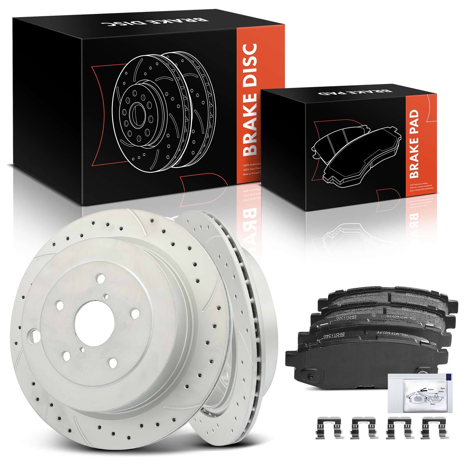 Rear Drilled Brake Rotor & Ceramic Pad for Subaru B9 Tribeca 06-07 ...