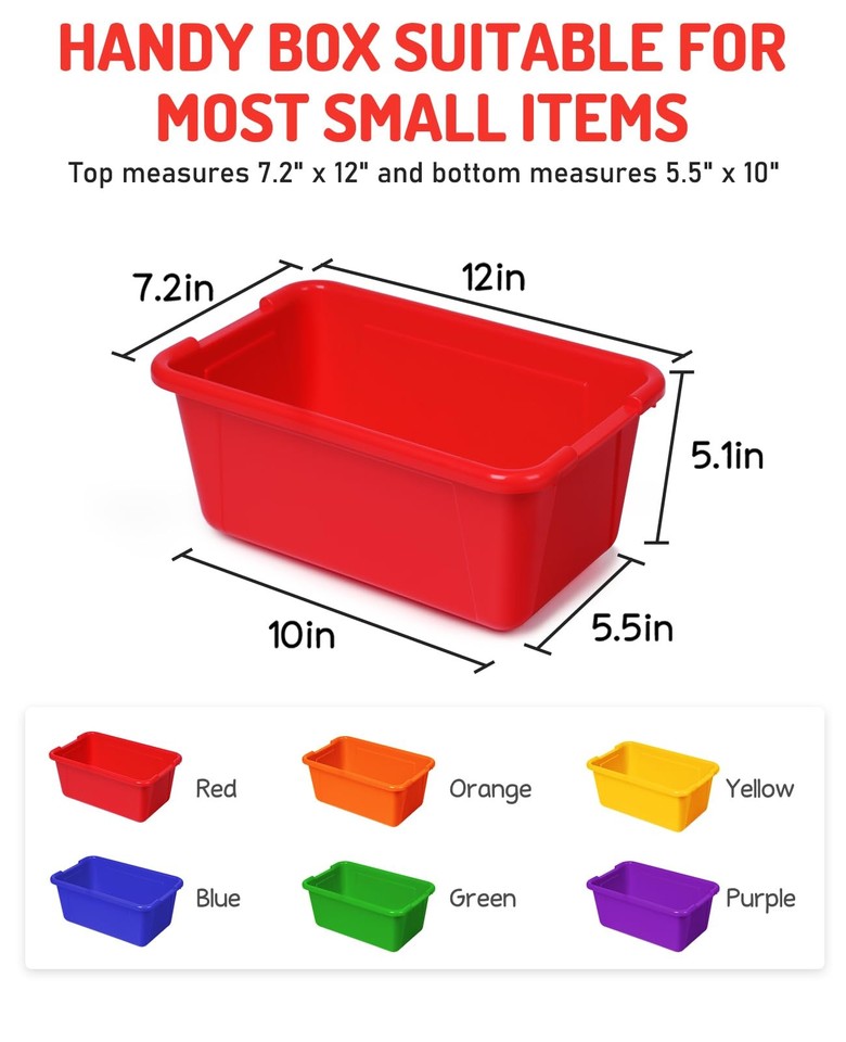 Colored Plastic Storage Bins with Lids, Stackable Containers,Toy ...