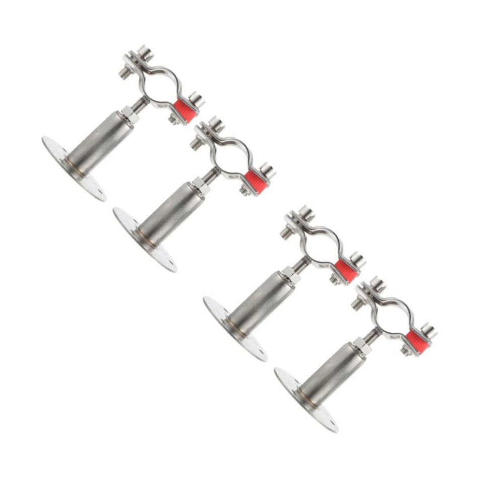2 Pcs Stainless Steel Pipe Clamp Bracket Adjustable Wall Mount For ...