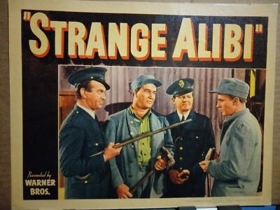 Lobby Card 1941 STRANGE ALIBI Arthur Kennedy framed cop in prison *linen card | eBay