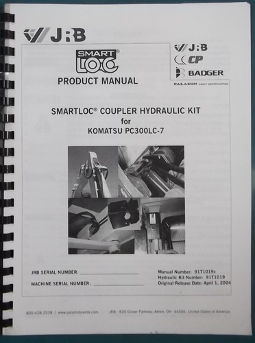 JRB SMARTLOC COUPLER FOR KOMATSU PC300LC-7 PRODUCT SHOP REPAIR WORKSHOP ...