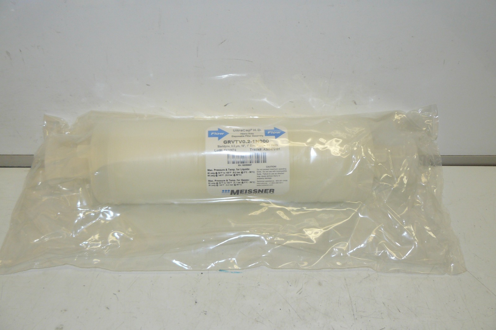 MEISSNER GRVTV0.2-1N000 STERIDYNE ULTRACAP DISPOSABLE FILTER ASSEMBLY 0 ...