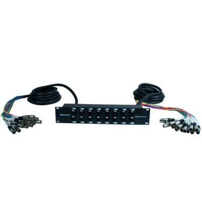 XLR TRS Rack Splitter Snake Cable - 16, 24, 32 Channel - 15' + 15' or ...