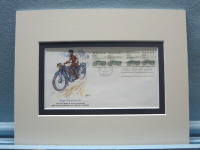 The 1913 Pope Motorcycle & the First day Cover of its own stamp | eBay